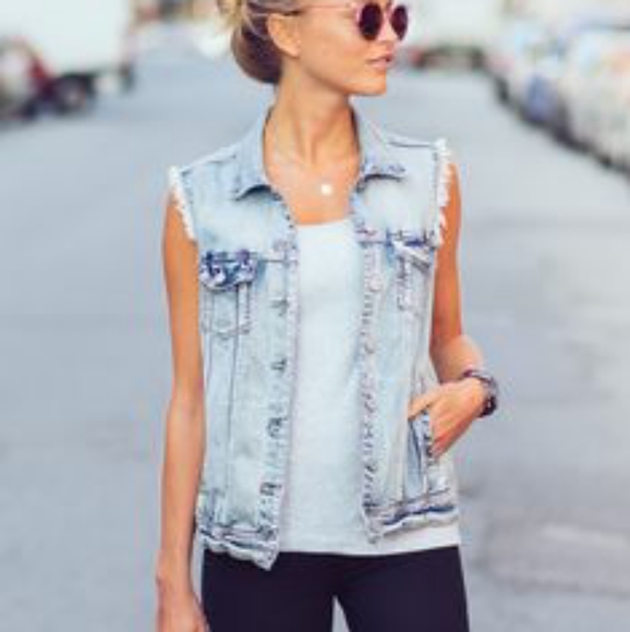 Free People | Jackets & Coats | M2f Free People Made 2 Fade Denim Vest ...